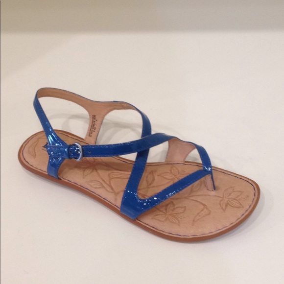 Born | Shoes | Born Cobalt Blue Patent Leather Thong Style Sandal ...